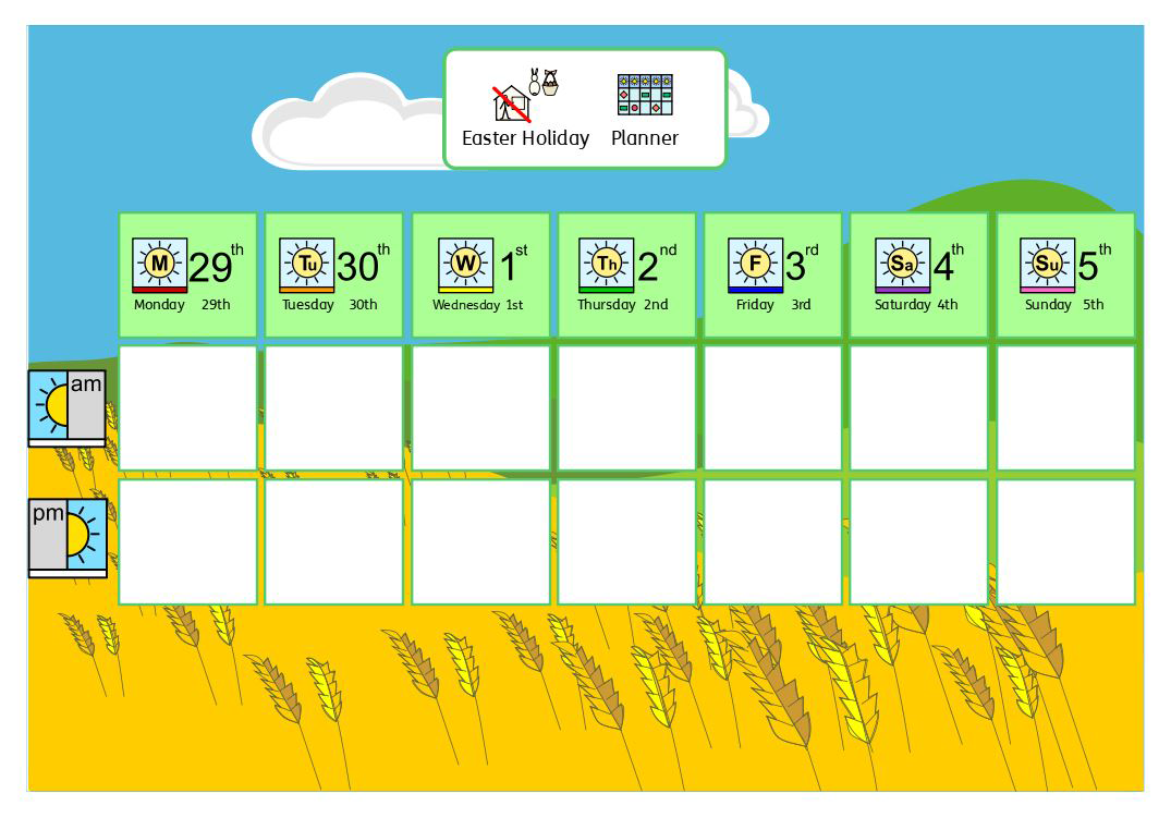 Widgit Symbol Resources | Easter Holiday Planner