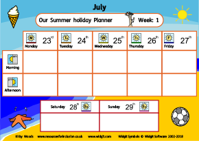 Widgit Symbol Resources | Summer Planner