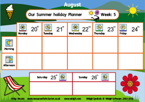 Widgit Symbol Resources | Summer Planner