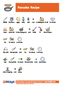 Widgit Symbol Resources | Making Pancakes